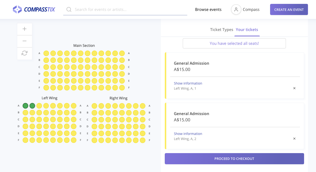 CompassTix | Allocated Seating